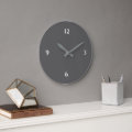 Gray & White Minimalist Large Clock | Zazzle