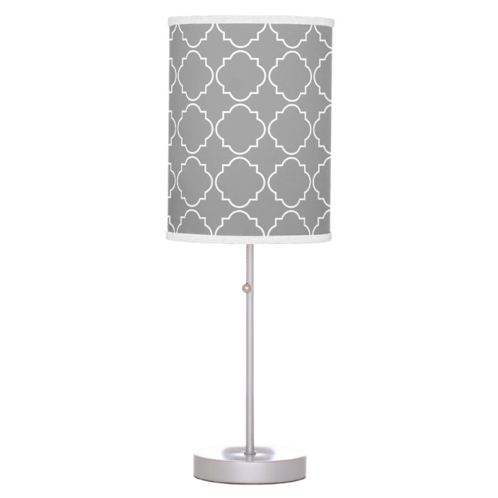 Gray white moroccan lattice pattern table lamp | Zazzle.com
