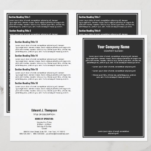 Gray White Simple Border Brochure | Zazzle