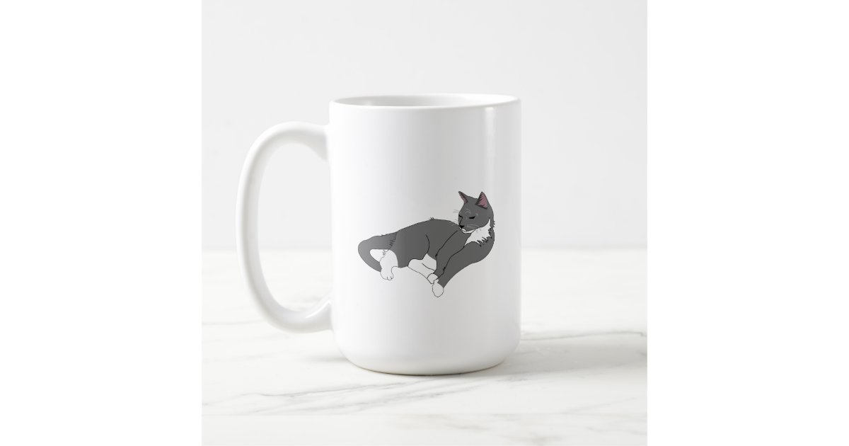 Gray & White Tuxedo Cat Coffee Mug | Zazzle