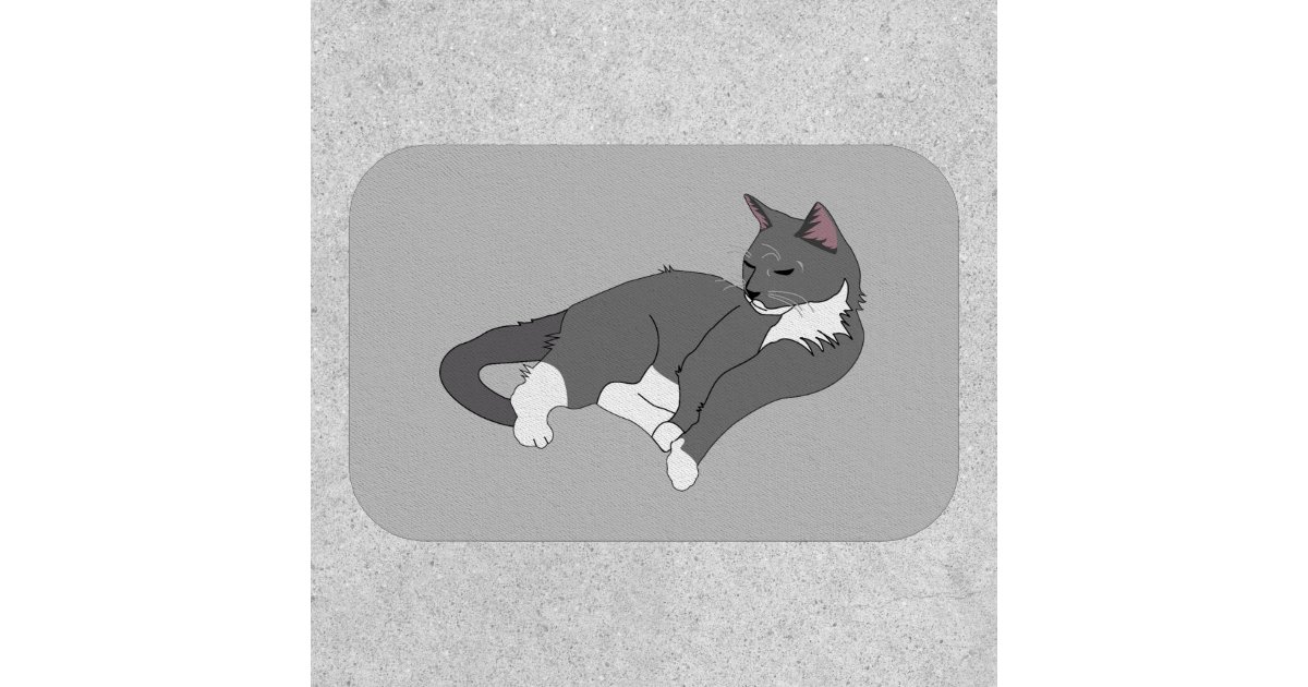 Gray & White Tuxedo Cat Patch | Zazzle