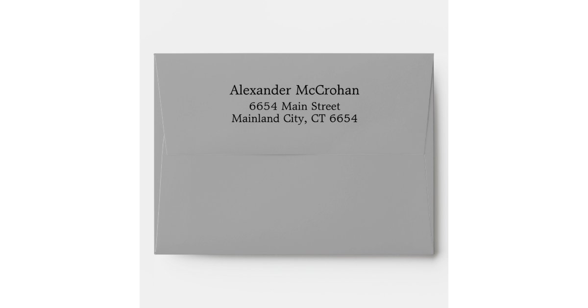 Gray with Black Return Address Mailing Envelope | Zazzle