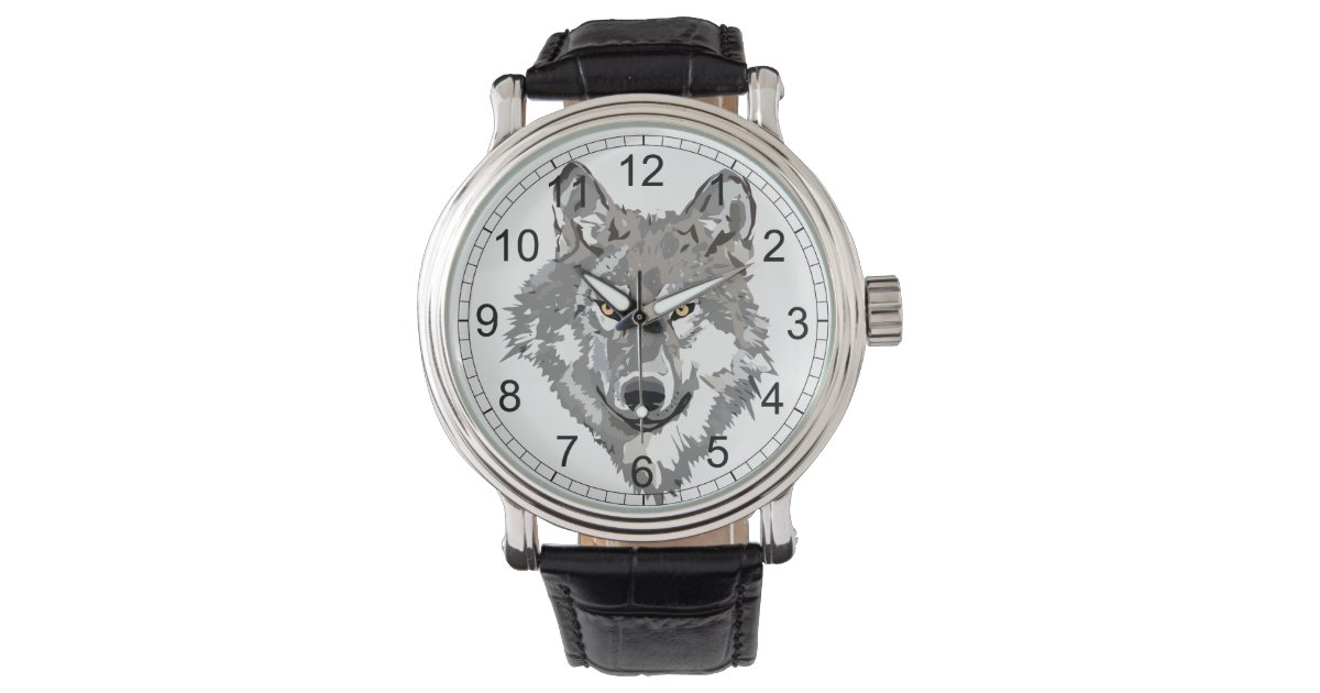 Gray Wolf Design Watch | Zazzle