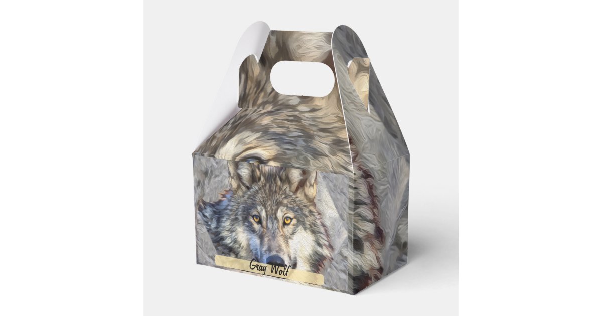 Gray Wolf Dignity Favor Boxes | Zazzle