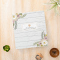 Gray Wood Dusty Floral Teacher Binder | Zazzle