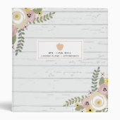 Gray Wood Dusty Floral Teacher Binder | Zazzle