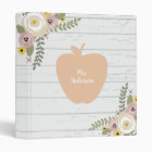 Gray Wood Dusty Floral Teacher Binder | Zazzle.com