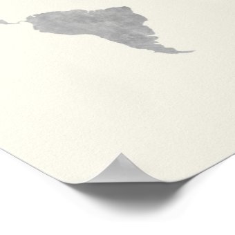 Gray World Map on canvas background Poster | Zazzle