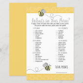 Gray Yellow Bumble Bee What's in Your Purse Game | Zazzle