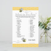 Gray Yellow Bumble Bee What's in Your Purse Game | Zazzle