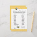 Gray Yellow Bumble Bee What's in Your Purse Game | Zazzle