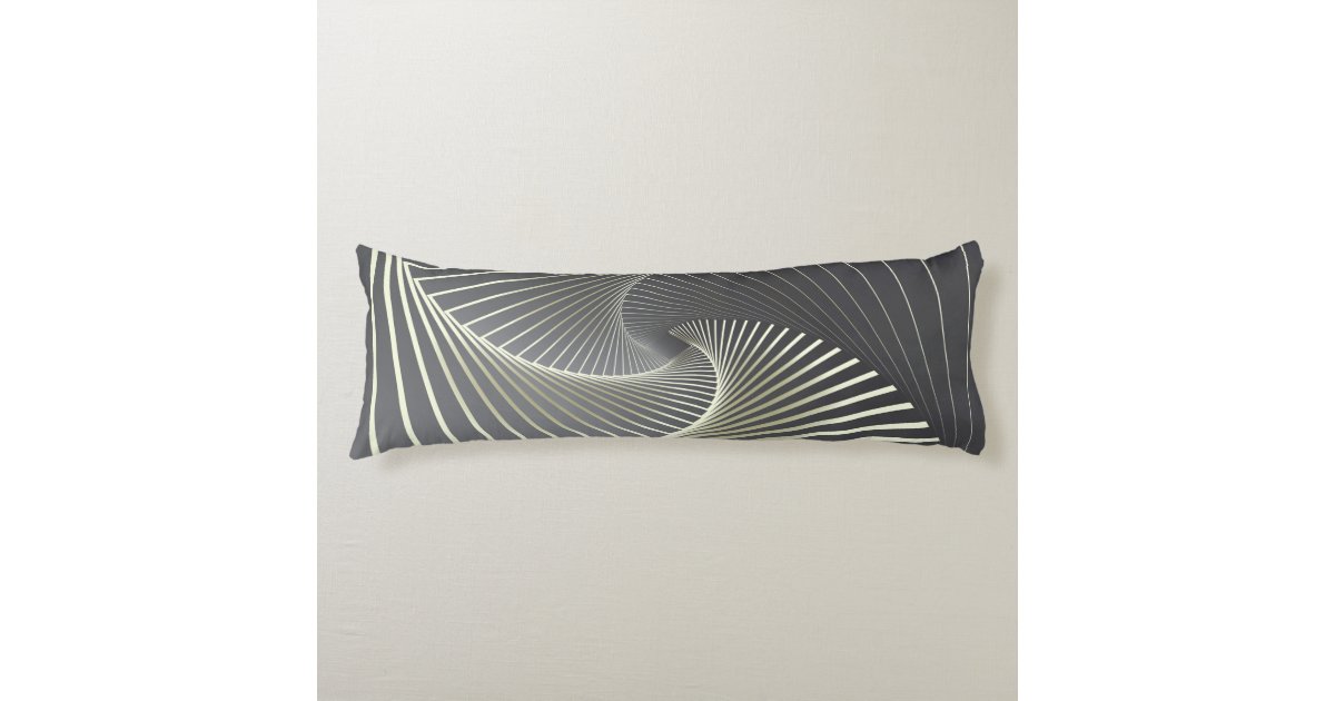 gray yellow twirl body pillow | Zazzle