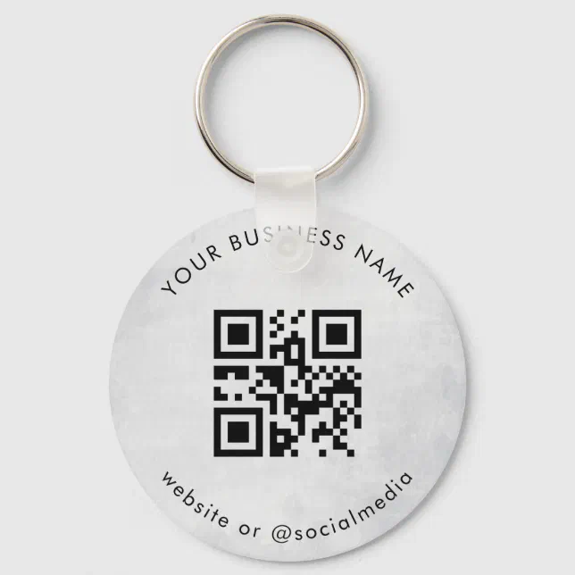 Gray Your Custom Business Qr Code Scan Keychain | Zazzle