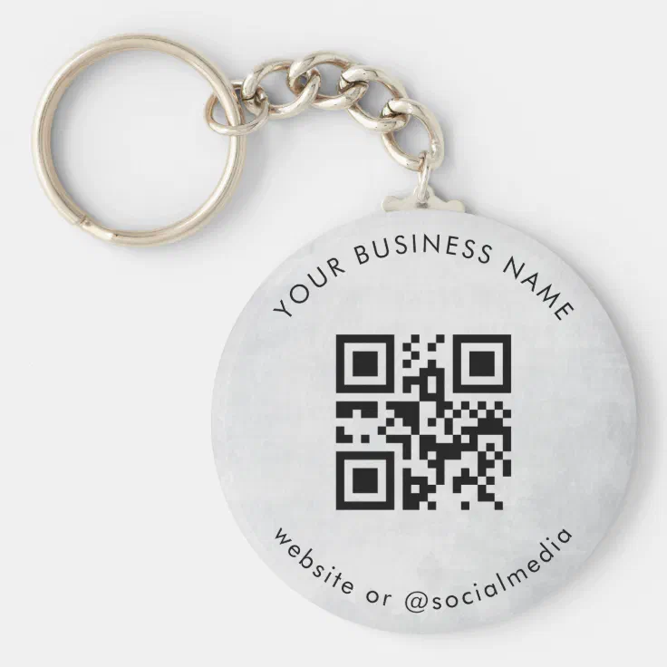Gray Your Custom Business Qr Code Scan Keychain | Zazzle