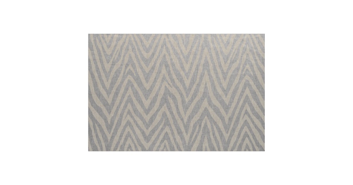 Gray Zebra Print Large Scale Fabric | Zazzle