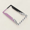 Gray Zigzag, Gray Chevron, Zigzag Pattern, Purple License Plate Frame ...