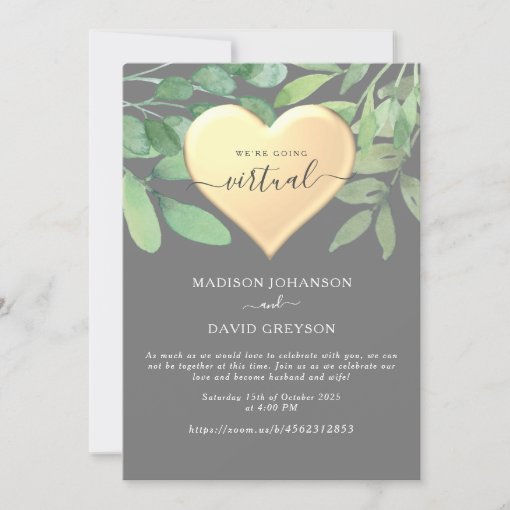 Gray Zoom Wedding Invitation | Zazzle