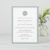 Grayed Jade Monogram Wedding Invitation | Zazzle