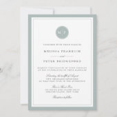 Grayed Jade Monogram Wedding Invitation | Zazzle