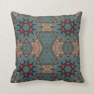 Blue And Rust Decorative & Throw Pillows | Zazzle