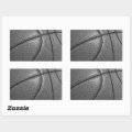 Grayscale Basketball Rectangular Sticker | Zazzle