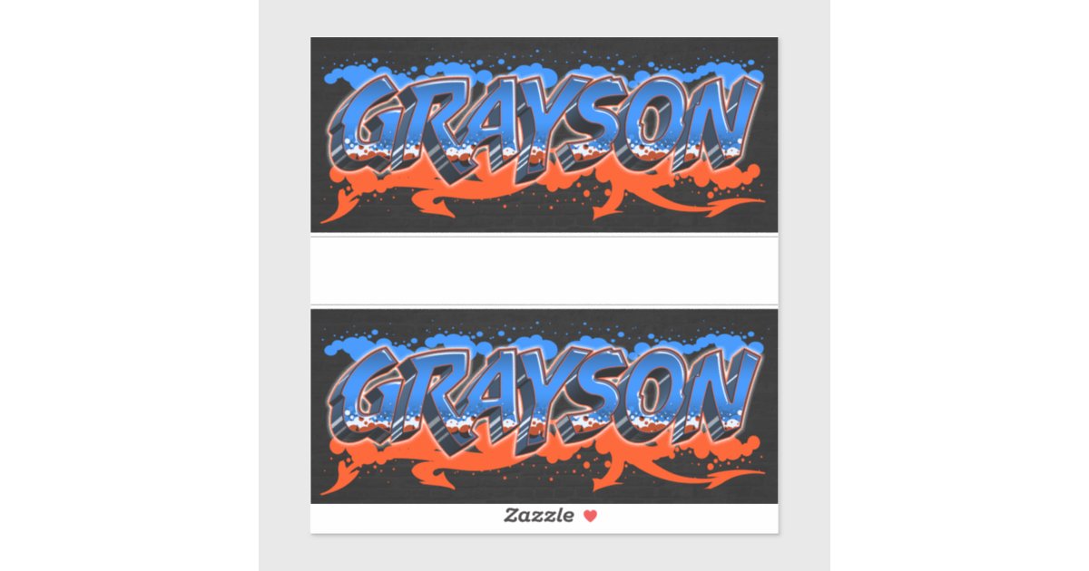 Grayson First Name Graffiti Sticker | Zazzle