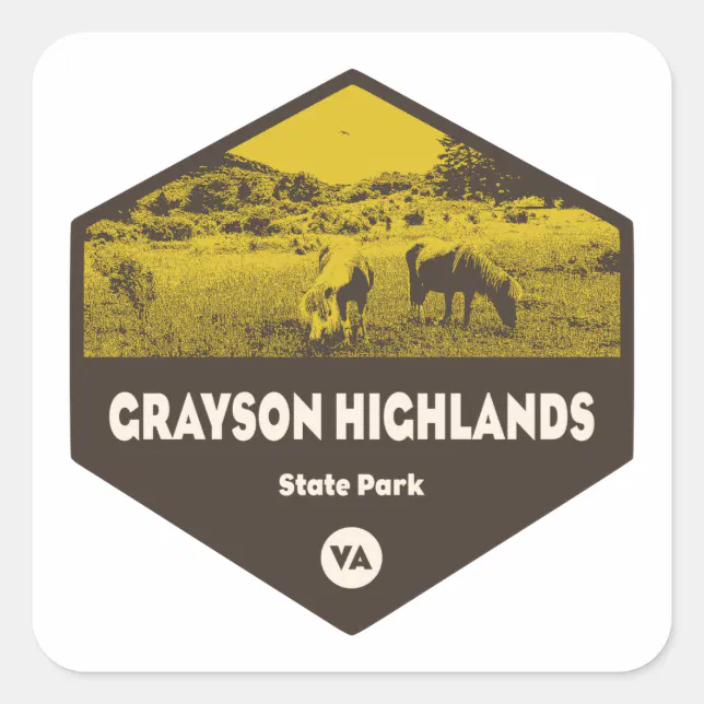 Grayson Highlands State Park Virginia Square Sticker | Zazzle