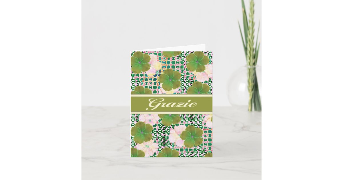 Grazie Italian Thank You card | Zazzle