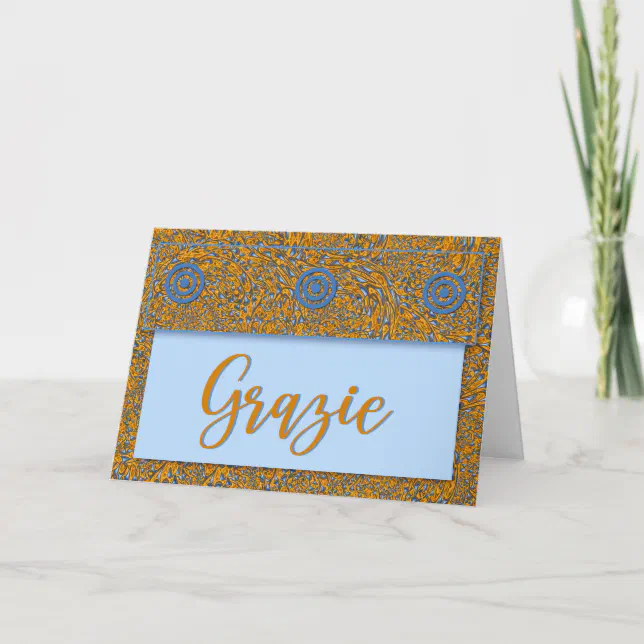 Grazie Thank You Italian Language Gold | Zazzle