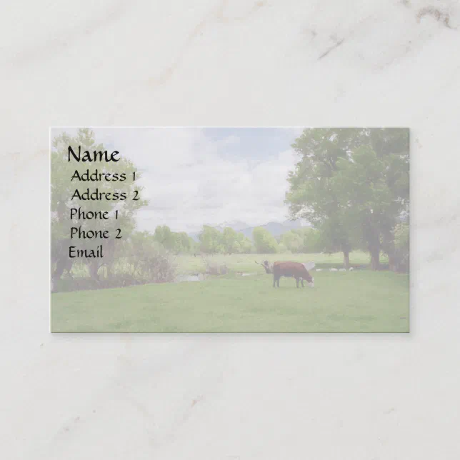 Grazing Cattle v3 Business Card | Zazzle