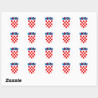 Grb Hrvatske, Croatian coat of arms Classic Round Sticker | Zazzle
