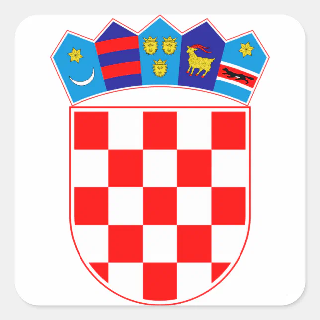Grb Hrvatske, Croatian coat of arms Square Sticker | Zazzle
