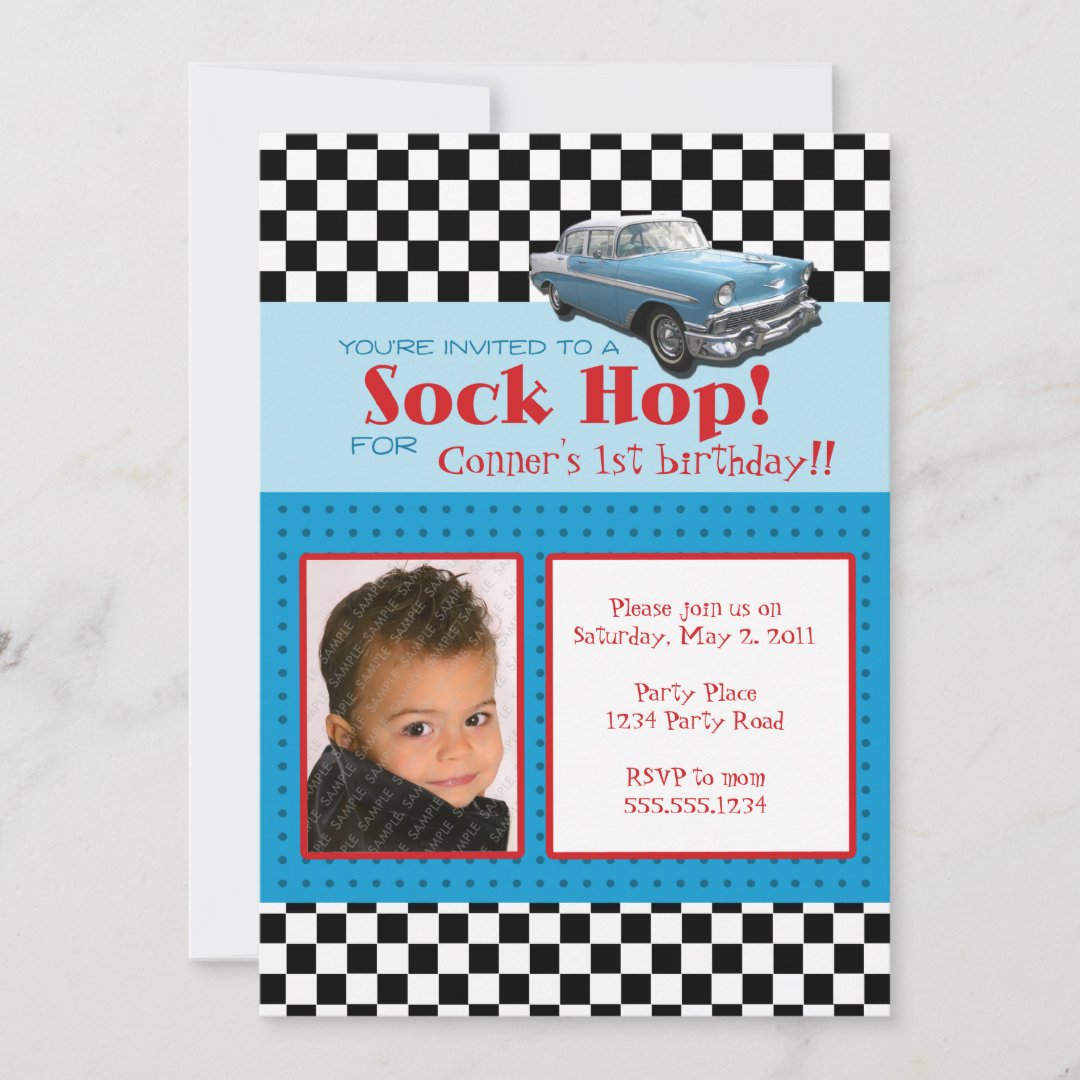 Greaser 50's StyleBirthday Photo Invitation | Zazzle