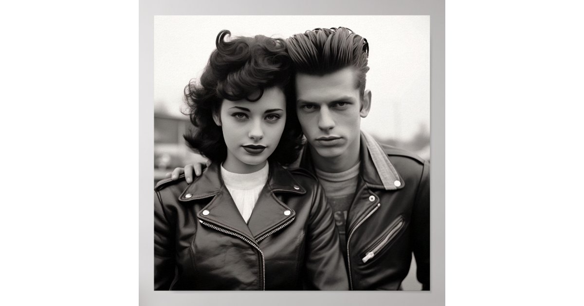 Greaser Punk Couple Poster | Zazzle