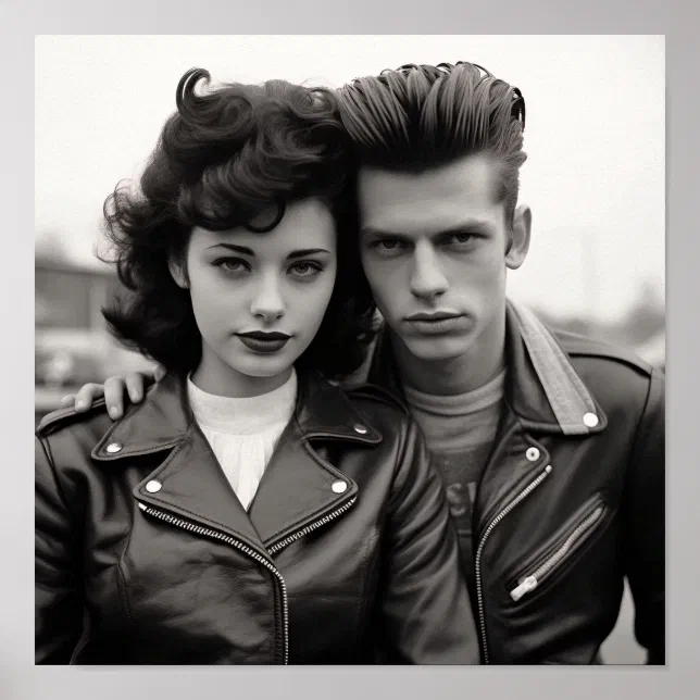 Greaser Punk Couple Poster | Zazzle
