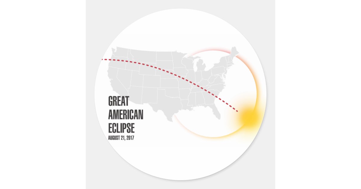 Great American Solar Eclipse 2017 Classic Round Sticker | Zazzle
