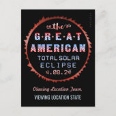 Great American Total Solar Eclipse April 8th 2024 Postcard | Zazzle