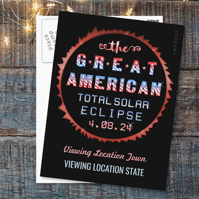 Great American Total Solar Eclipse April 8th 2024 Postcard | Zazzle