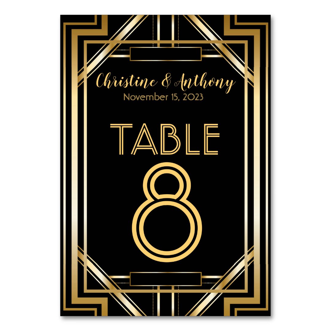 Great Art Deco Table Number Cards | Zazzle