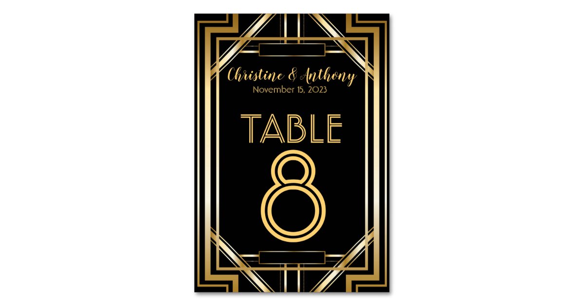 Great Art Deco Table Number Cards | Zazzle