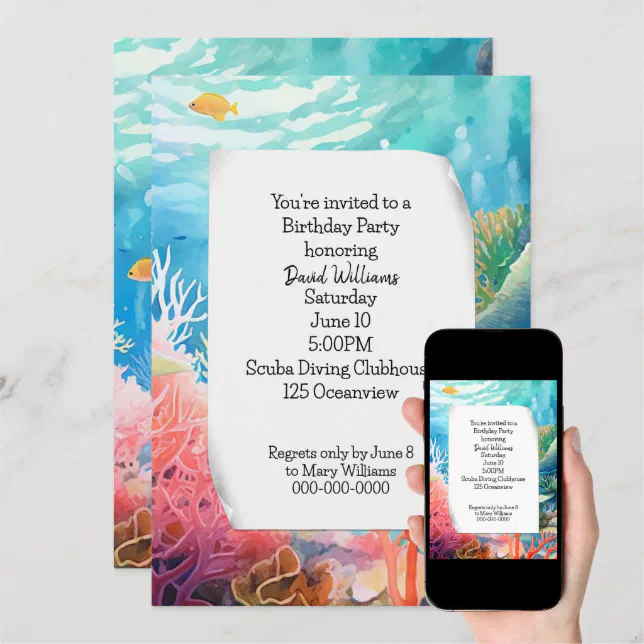 Great Barrier Reef Birthday Party Invitation | Zazzle