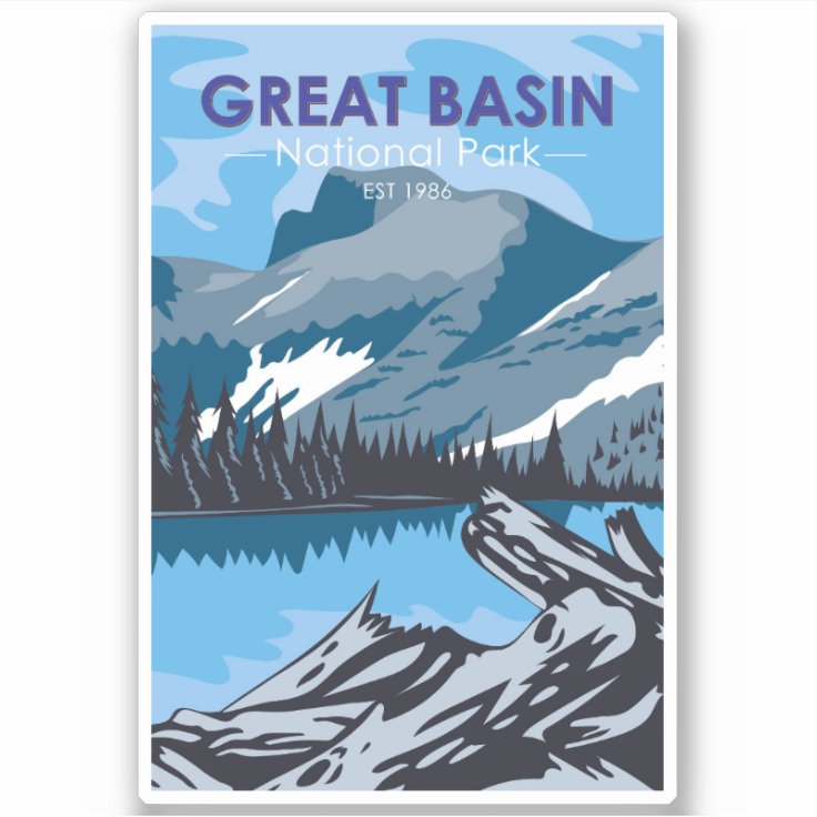 Great Basin National Park Nevada Retro Sticker | Zazzle