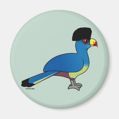 Cute Great Blue Turaco by Birdorable