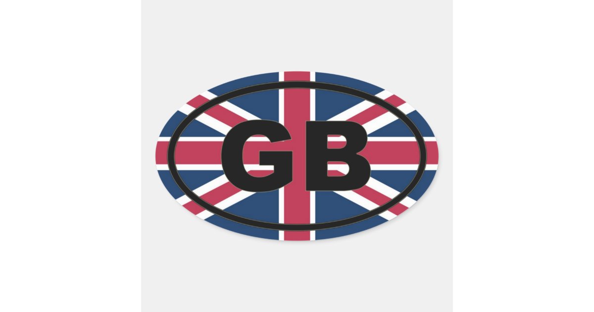 Great Britain - GB - European Oval Sticker | Zazzle