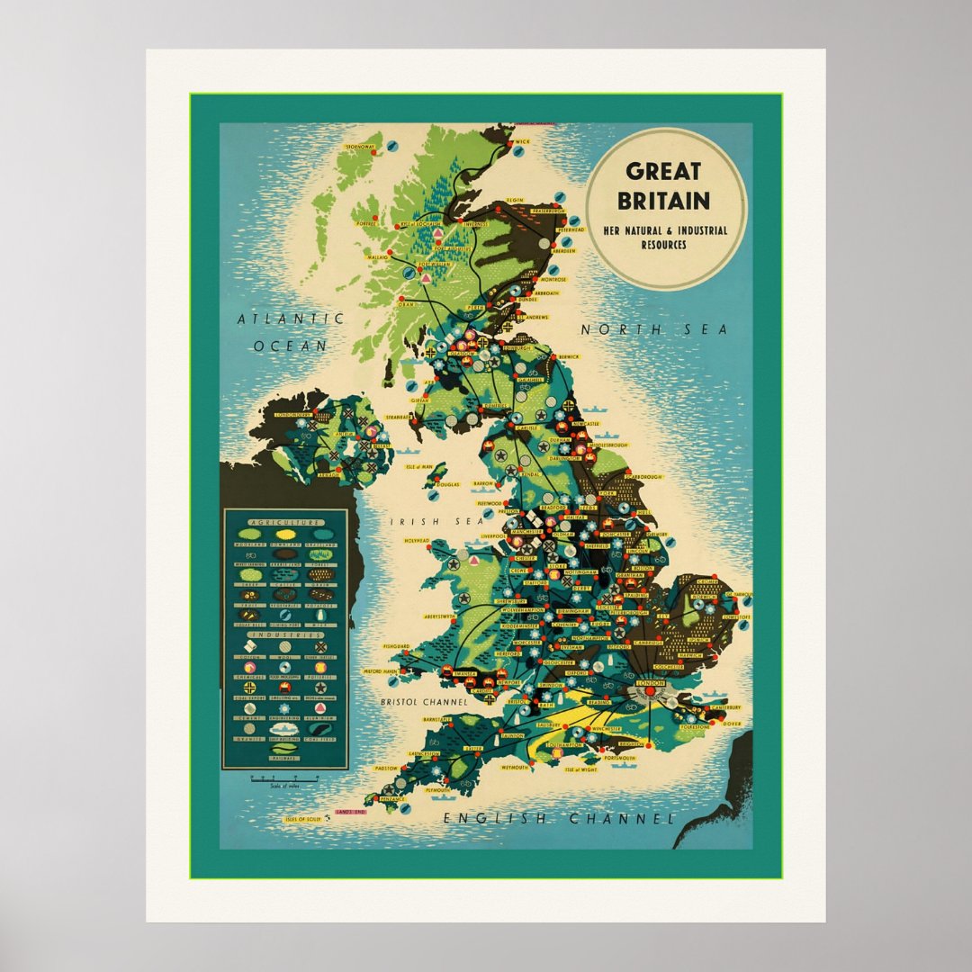 Great Britain ~ Vintage British Travel Poster | Zazzle
