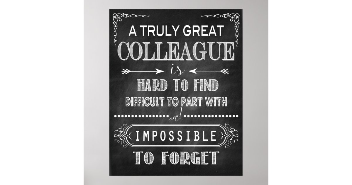 Great Colleague Gift Poster | Zazzle
