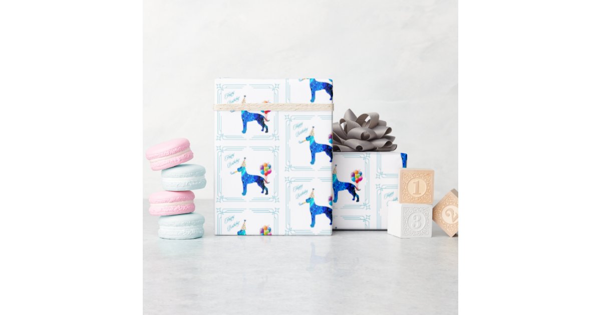 Great Dane Birthday Wrapping Paper | Zazzle