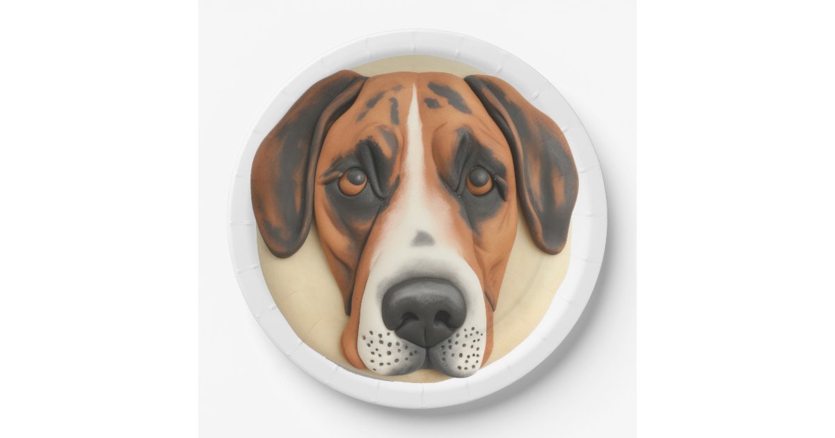 Great Dane Dog 3D Inspired Paper Plates | Zazzle