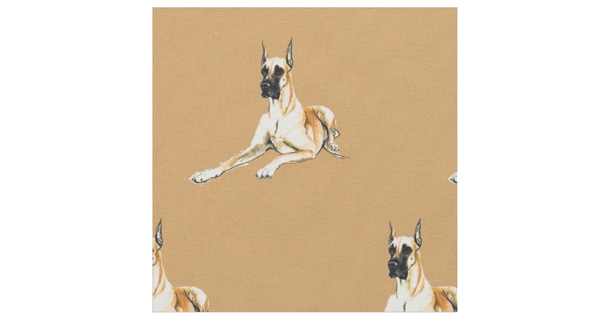 Great Dane Dog Art Fabric | Zazzle