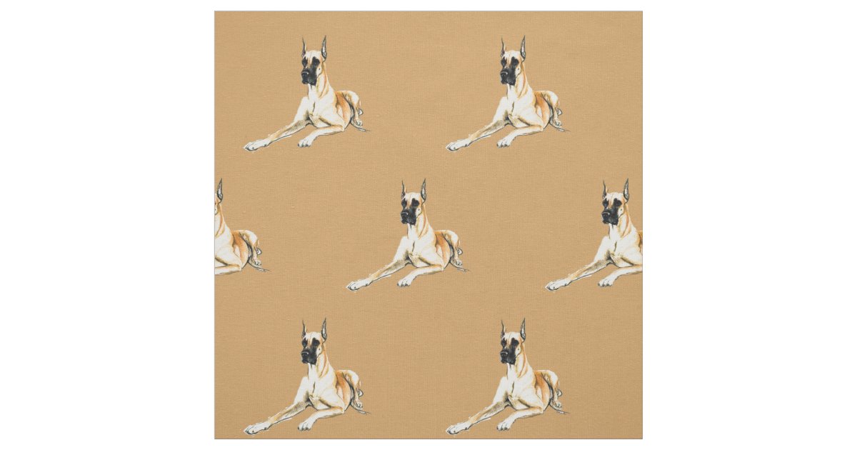 Great Dane Dog Art Fabric | Zazzle
